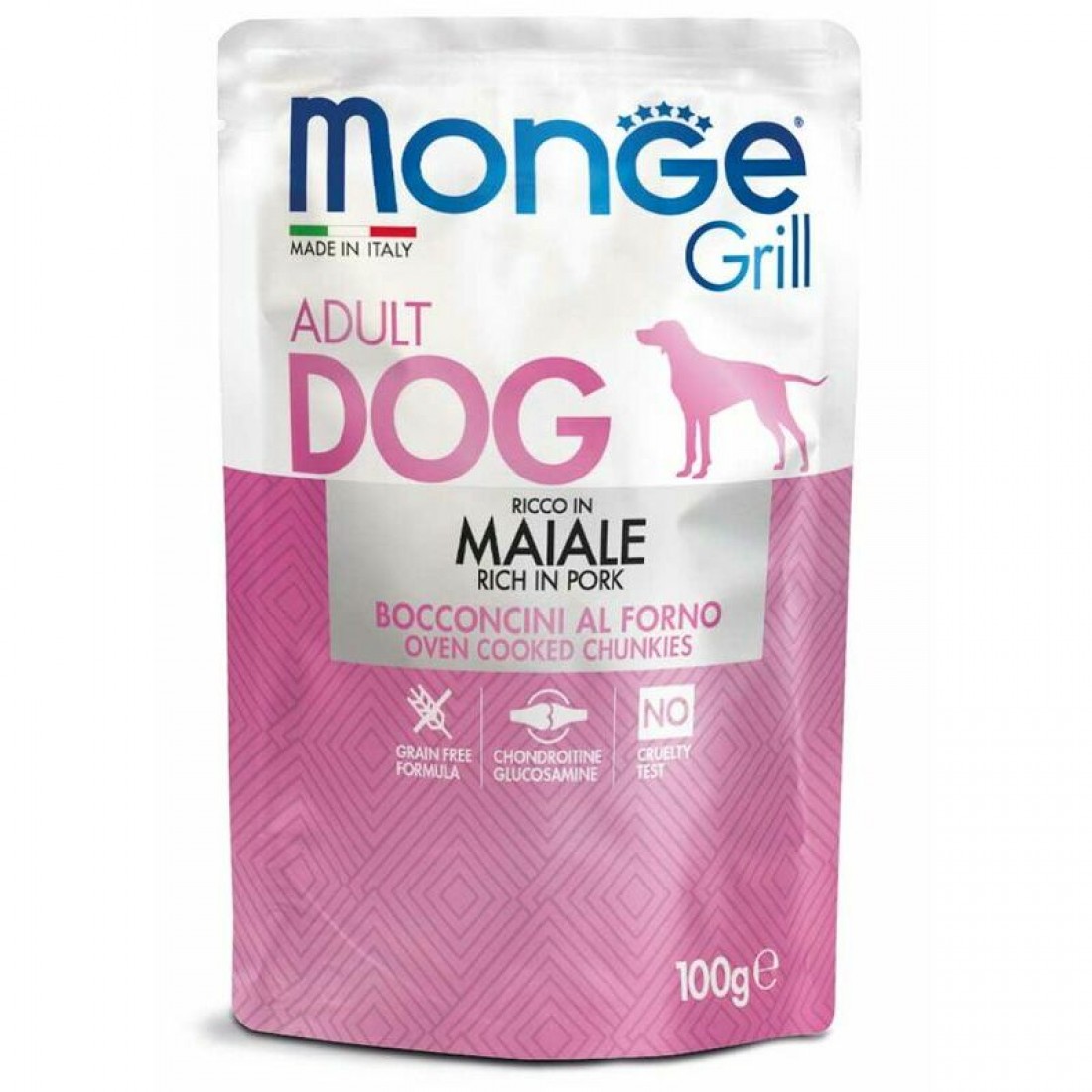 Monge Dog Grill Pouch Adult Chunkies Rich in Pork 100 g