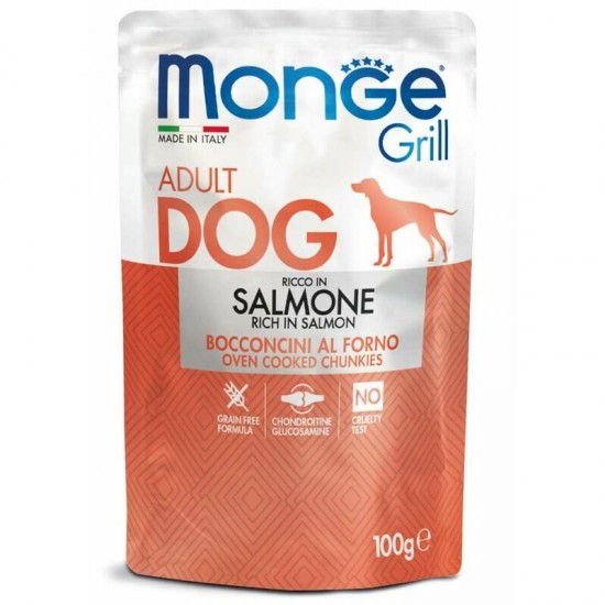 Monge Dog Grill Pouch Adult Chunkies Rich in Salmon 100 g