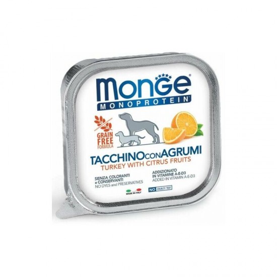 Monge Dog Monoprotein Fruits Pate Turkey with Citrus Fruits 150 g