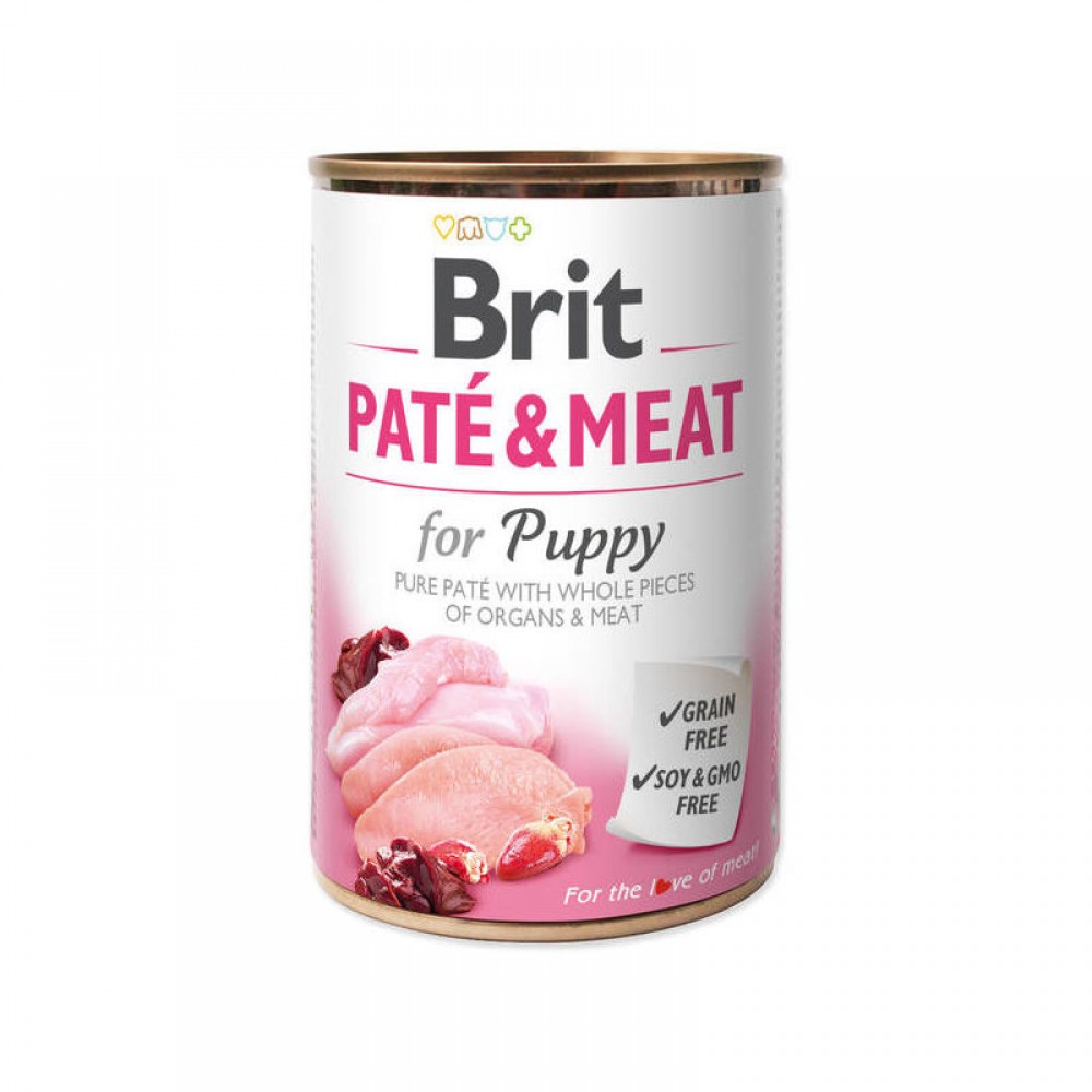 BRIT CARE wet Chicken & Turkey Pate & Meat for Puppy 400 g konservi ...